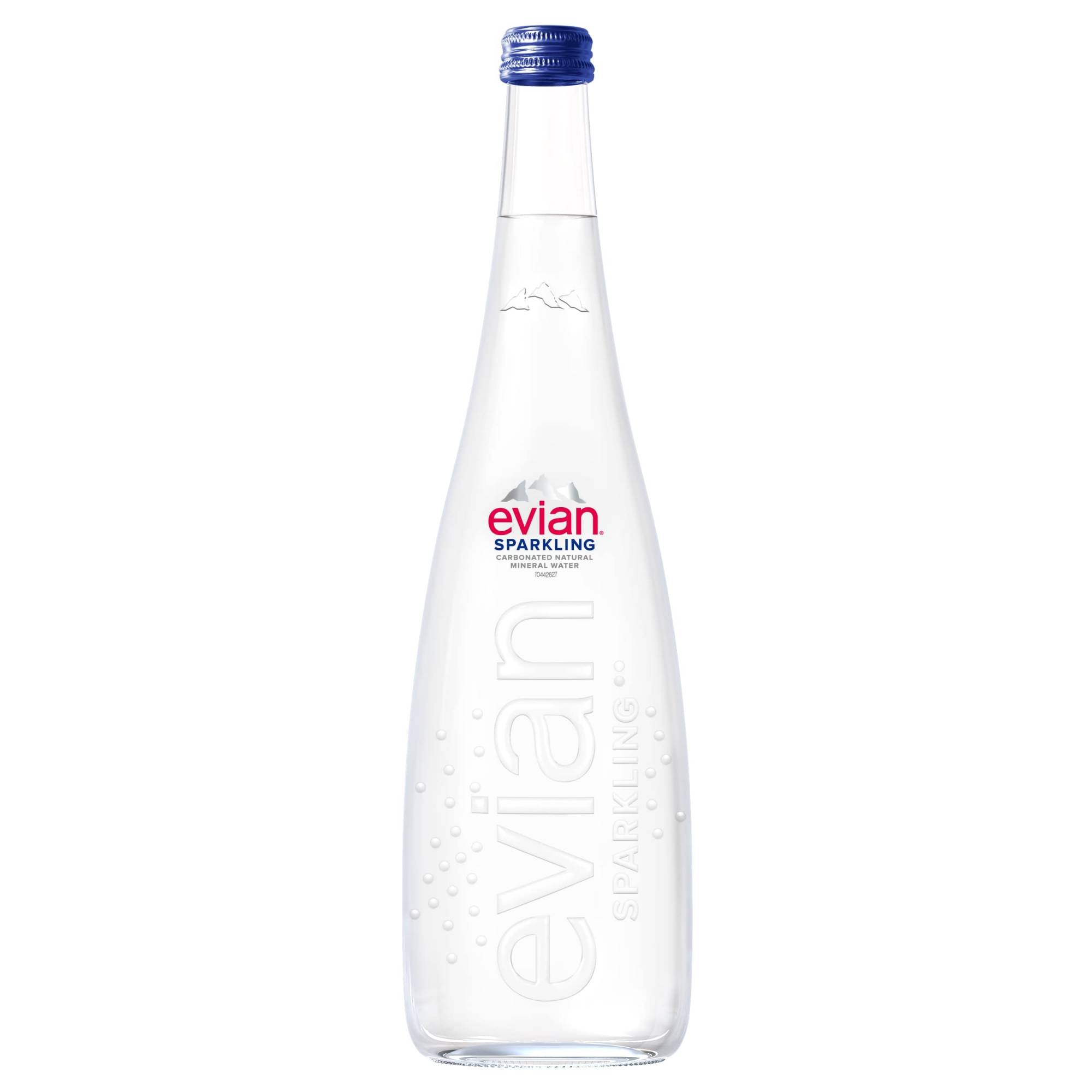 Evian Sparkling N Mineral Water Glass Bottle